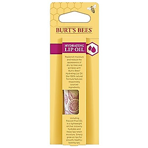 Burt's Bees 100% Natural Hydrating Lip Oil with Passion Fruit Oil, 1 Tube