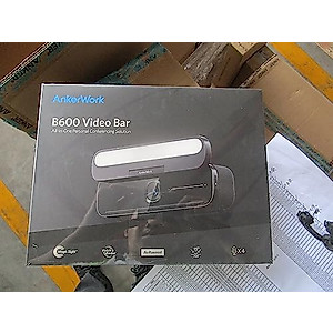AnkerWork B600 Video Bar, 4-in-1 Design, 2K Computer Camera with Speaker and Microphone, Built-in Light, AI Video Conference Cam, Noise Cancellation, 4-Mic Array, Ideal for Remote Work