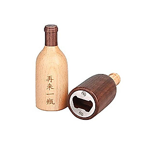 ANACRO Bottle Openers, Home Beer Bottle Opener, with Magnetic Wooden Kitchen Bar Creative Personality of Red Wine From the Cover Unit (Color : A)