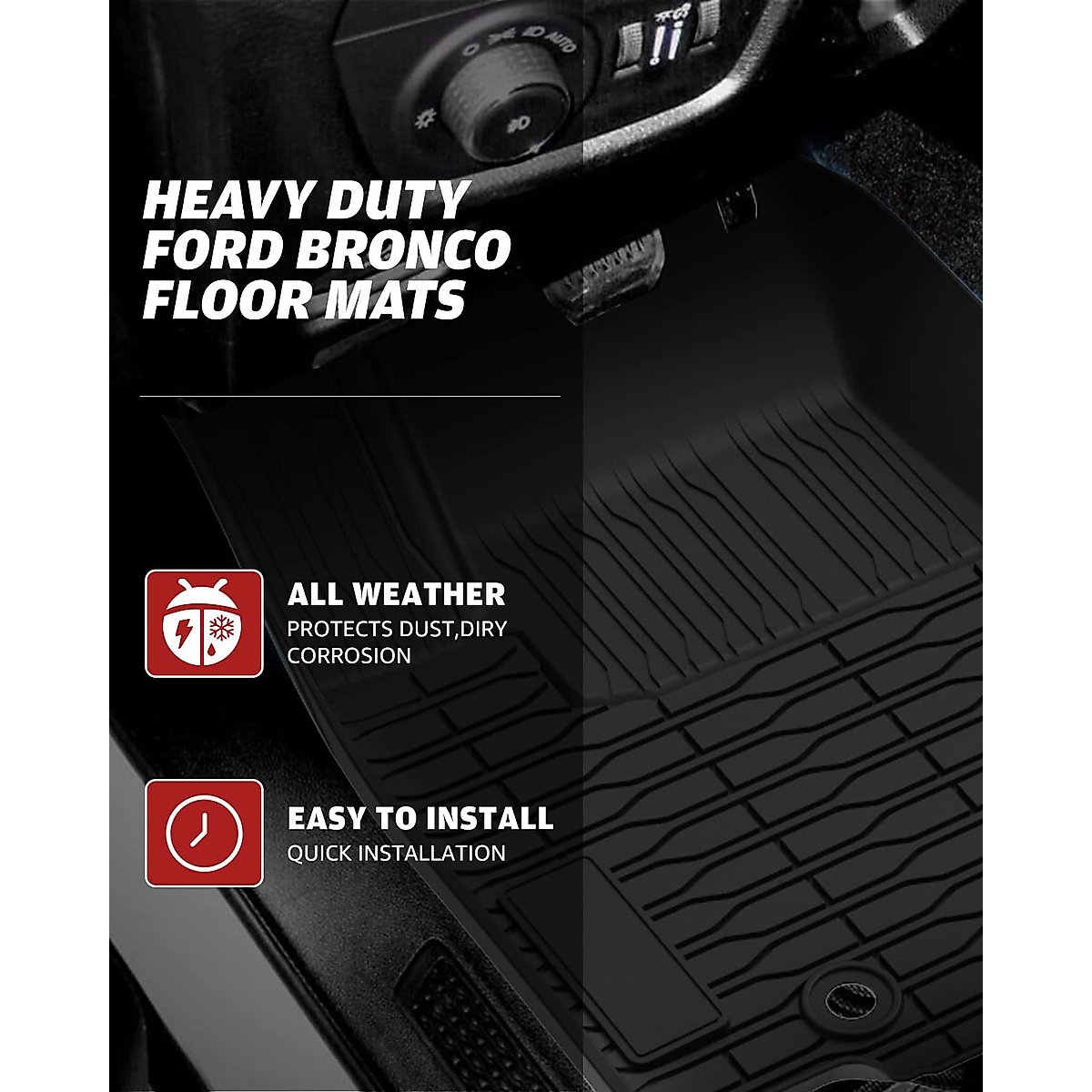 A & UTV PRO Floor Mats Fit for 2021 2022 2023 2024 Jeep Grand Cherokee L/WL, All Weather Floor Liners Full Kit for Three Row Models, Replace OEM 82216639AA,82216640AA,82216152AC, 3 Row