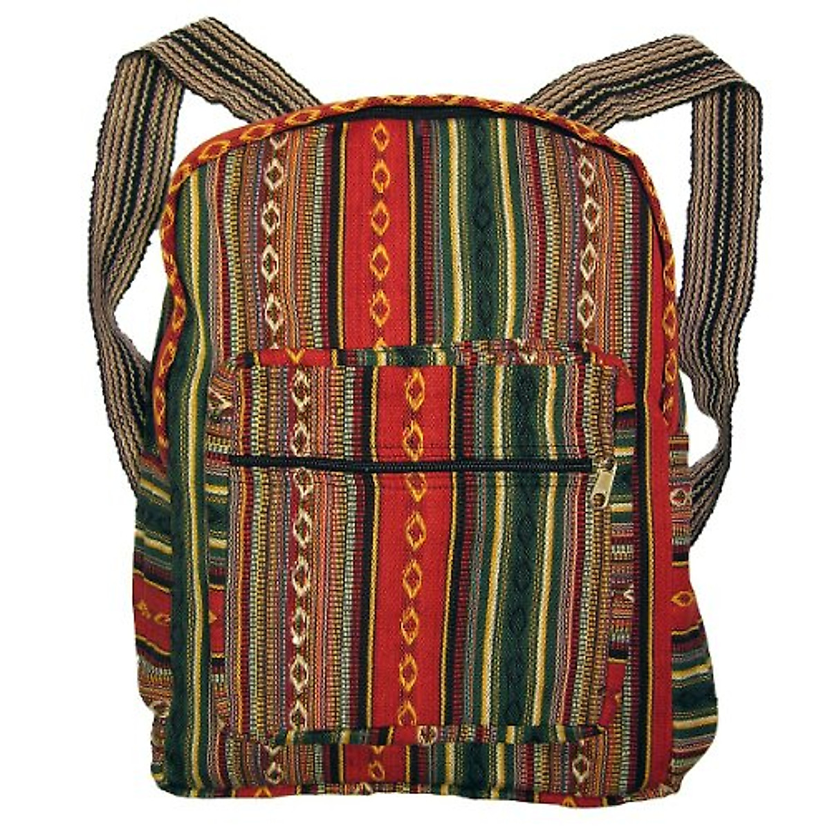 Original Collections Unisex Tribal Red Woven Cotton Ethnic Hippie Backpack or Daypack One_Size