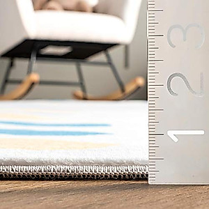 nuLOOM Evelyn Kids Chevron Nursery or Playroom Area Rug, 6' x 9', Multi