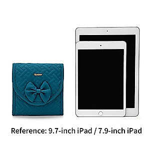 TEABAN Travel Jewelry Organizer Case Portable - Practical Tavel Jewelry Pouch, Jewelry Bag Roll for Tangle-Free Necklaces, Earrings, Rings Storage, Bracelet(Blue, Small