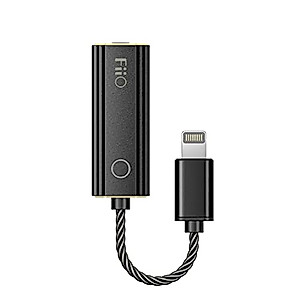 FiiO JadeAudio KA1 Headphone Amps Tiny Amplifier USB DAC High Resolution Lossless for Smartphones/PC/Laptop/Players(Lightning, Black)