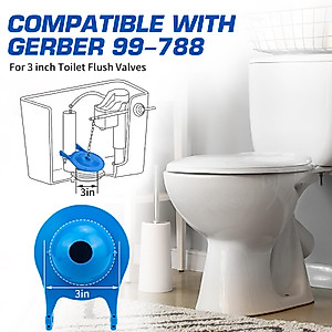 Gerber Toilet Flapper Replacement, 3 inch Toilet Stopper Kit for Gerber 99-788 with 2 Toilet Handle Chains Fits 3 inch Toilet Flush Valve, Water Saving, Easy to Install