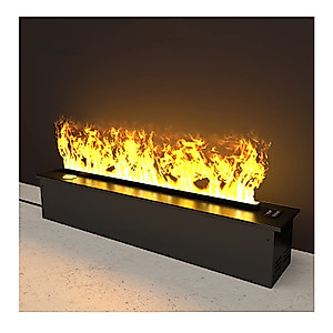 Electric Fireplace 29.5-inch Wall Mount/Wall ​Insert Halogen Lamp Electric Fireplace with Automatic Water Filling Function and Flame Adjustment 3D Fire Effect Fireplace Chimney