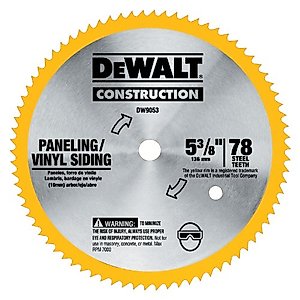 DEWALT Circular Saw Blade, 5 3/8 Inch, 80 Tooth, Vinyl Cutting (DW9053)