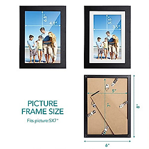 TWING 5x7 Picture Frame Black Displays 4x6 Photo Frame with Mat or 5x7 Inch Without Mat,Made of Plexiglass, MDF Wood, Table Top Display and Wall Mounting, Ideal Gift to Family and Friends