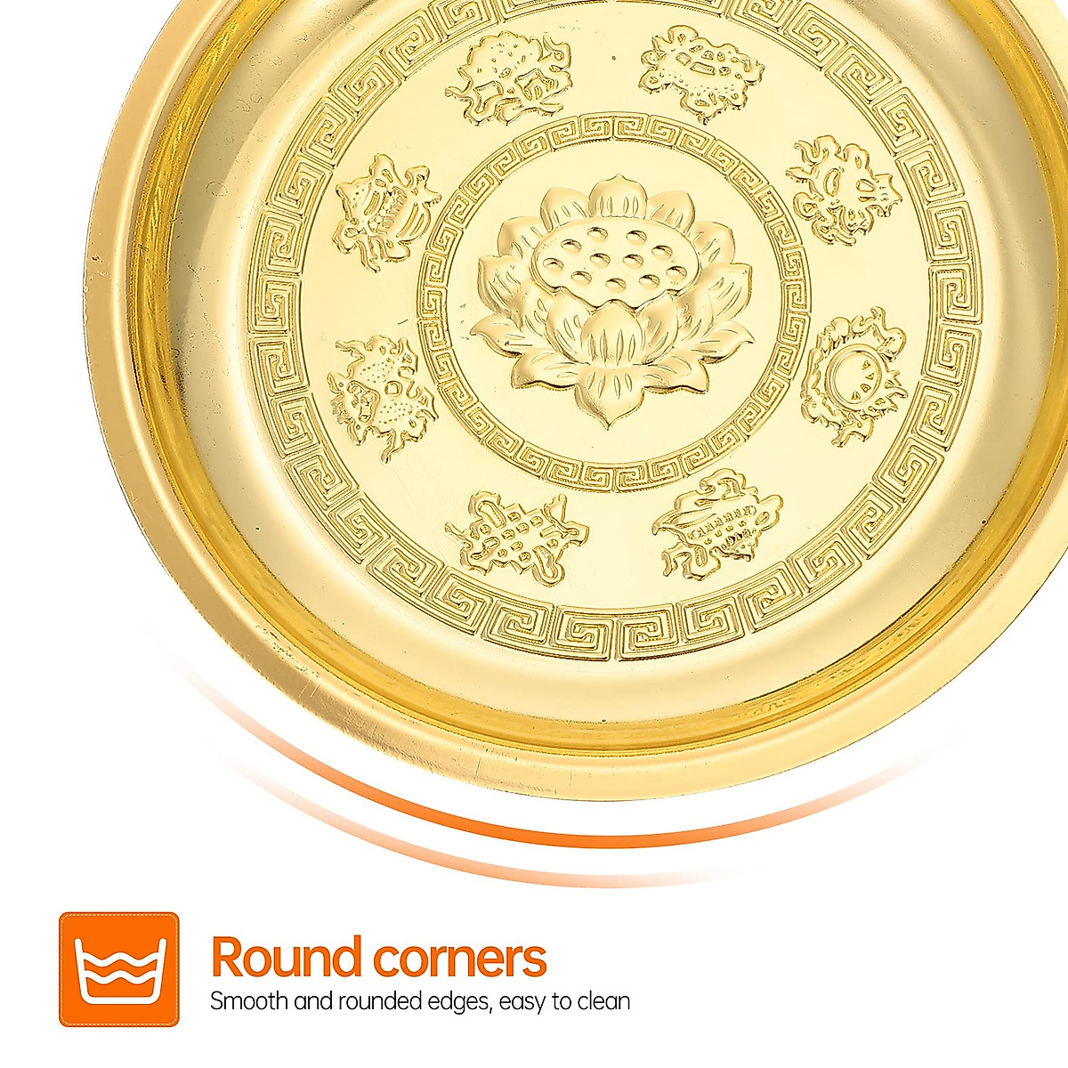 Hemoton 1pc Fruit Plate Cupcake Display Holder Fruit Holder Buddhist Bowl Appitizer Dish Buddha Decoration God Offering Bowl Buddhist Offering Plate Cake Dome Candy Bowl Counter Zinc Alloy