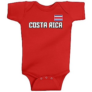 Threadrock Unisex Baby Costa Rica National Pride Bodysuit 24M Red