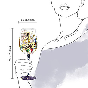 NymphFable Hand-painted Retirement Wine Glass Personalised Gift for Friend Family 15oz (Multi-Retirement)