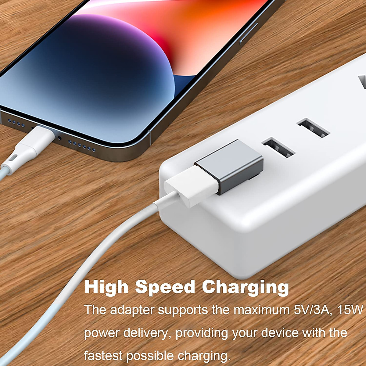 AreMe 90 Degree USB 3.0 Adapter 2 Pack, Upward Angle USB A Male to Female Converter Extender for PC, Laptop, USB A Charger, Power Bank and More (Grey)