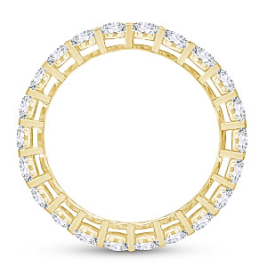 SAVEARTH DIAMONDS 1 1/5 cttw 2.5MM Round Cut Lab Created Moissanite Diamond Eternity Engagement Wedding Band Ring In 10k Solid Yellow Gold Jewelry For Women (1.20 Cttw) Size-7