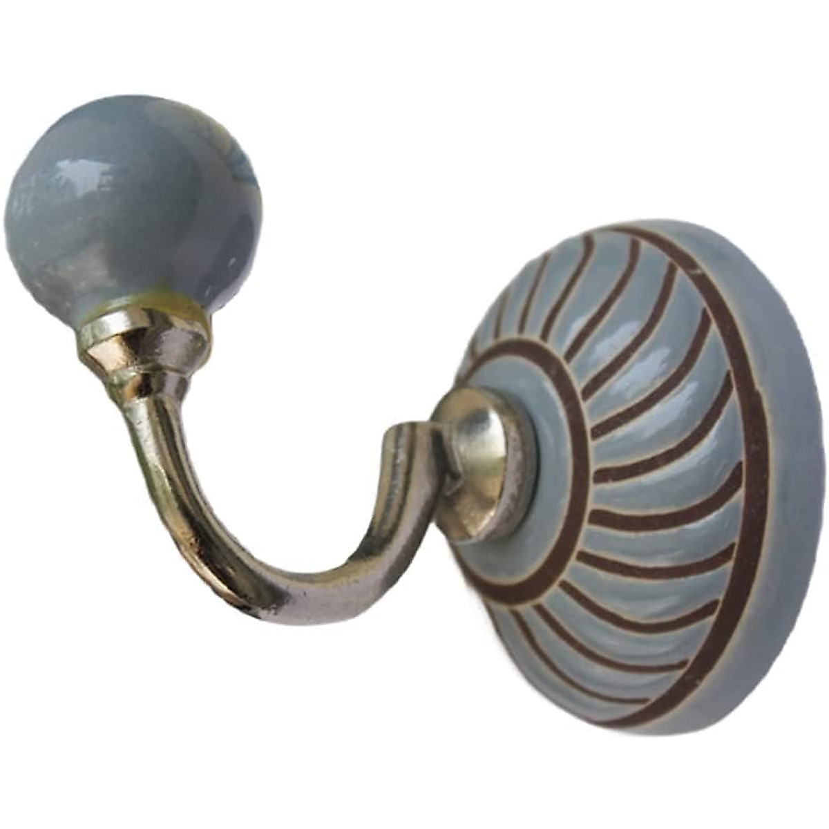 PARIJAT HANDICRAFT Hand Painted Multi Colored Ceramic Wall Hook Hanger Key Holder hat Clothes hangings Bathroom Hardware (Hanger-0107)