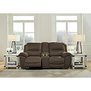 Signature Design by Ashley Next-Gen Gaucho DBL REC PWR Loveseat w/Console, 80"W x 41"D x 43"H, Dark Brown
