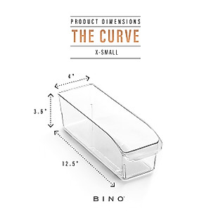 BINO | Plastic Storage Bins, Small | THE CURVE COLLECTION | Multi-Use Organizer Bins | Storage Containers Kitchen, Pantry and Home Organization | Fridge Organizers | Pantry Organization and Storage
