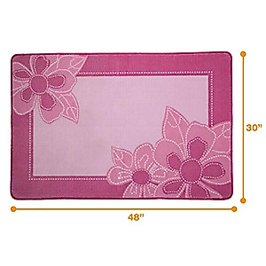 Delta Children Soft Kids Area Rug for Girls, (2.5 Foot X 4 Foot), Girls Foral, Pink, Girls Foral |Pink