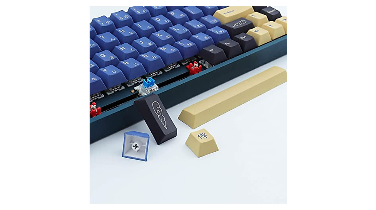 Hyekit PBT Keycaps - Blue Samurai for Mechanical Keyboards
