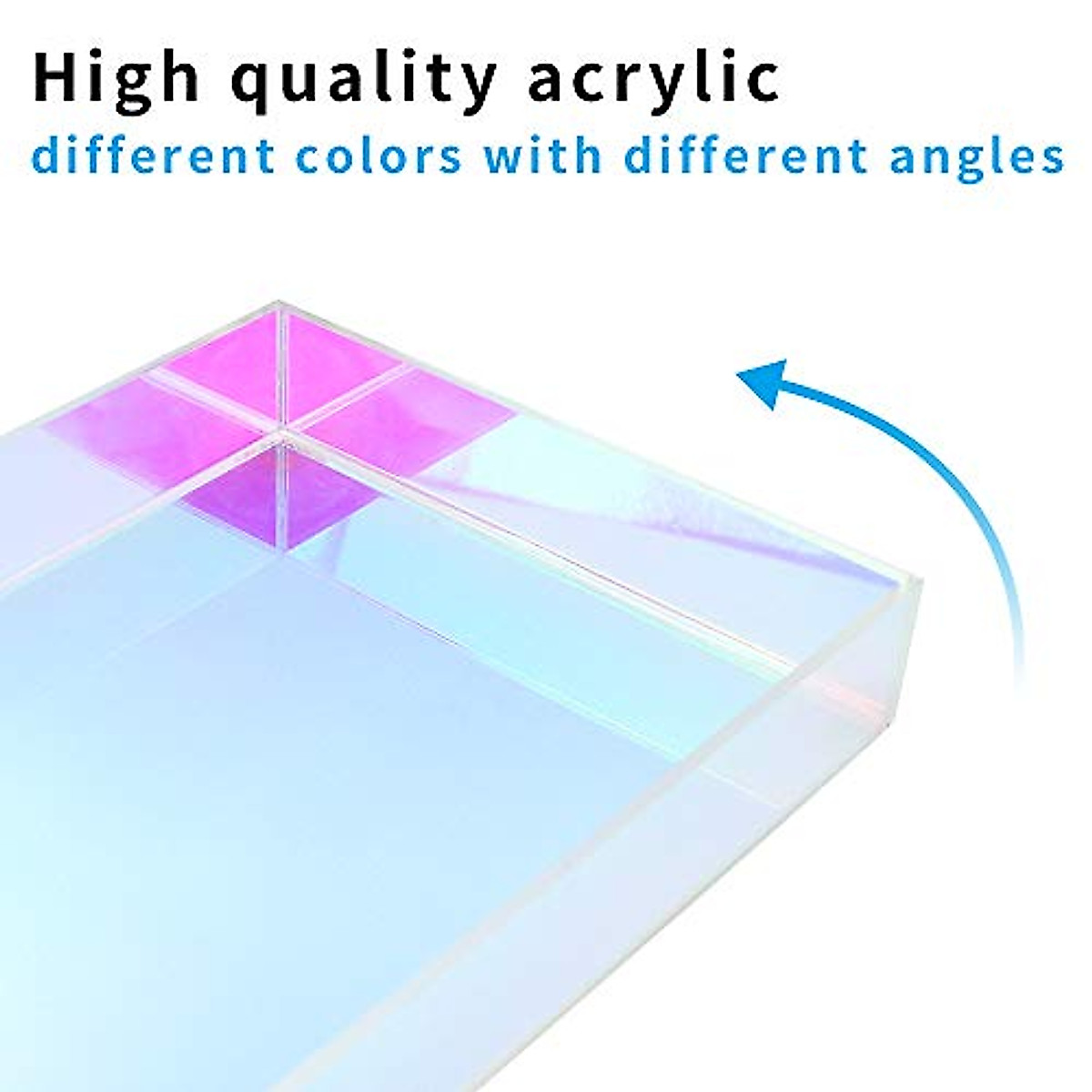 Floatant Acrylic Vanity Drawer Organizer Colorful Makeup Tray Organizer Holder for Any Cosmetics,Small Things Storage Makeup Tray Solution for Vanity Countertop Bathroom Drawers,Desk Drawers,Bedroom