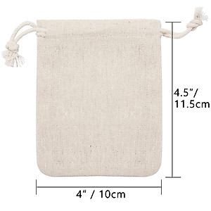 Hapdoo 24 Pack Cotton Muslin Bags with Drawstring Gift Bags Jewelry Pouches Sacks for Wedding Party and DIY Craft, 4 x 5 Inches…