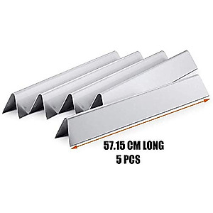 Hisencn Grill Parts Replacement for Weber Spirit 310 E310, Genesis Silver B C, Genesis Platinum B C, Weber 900 (with Side Control Knobs), Stainless Steel Burner 28 1/8" and Flavorizer Bar 22 1/2"