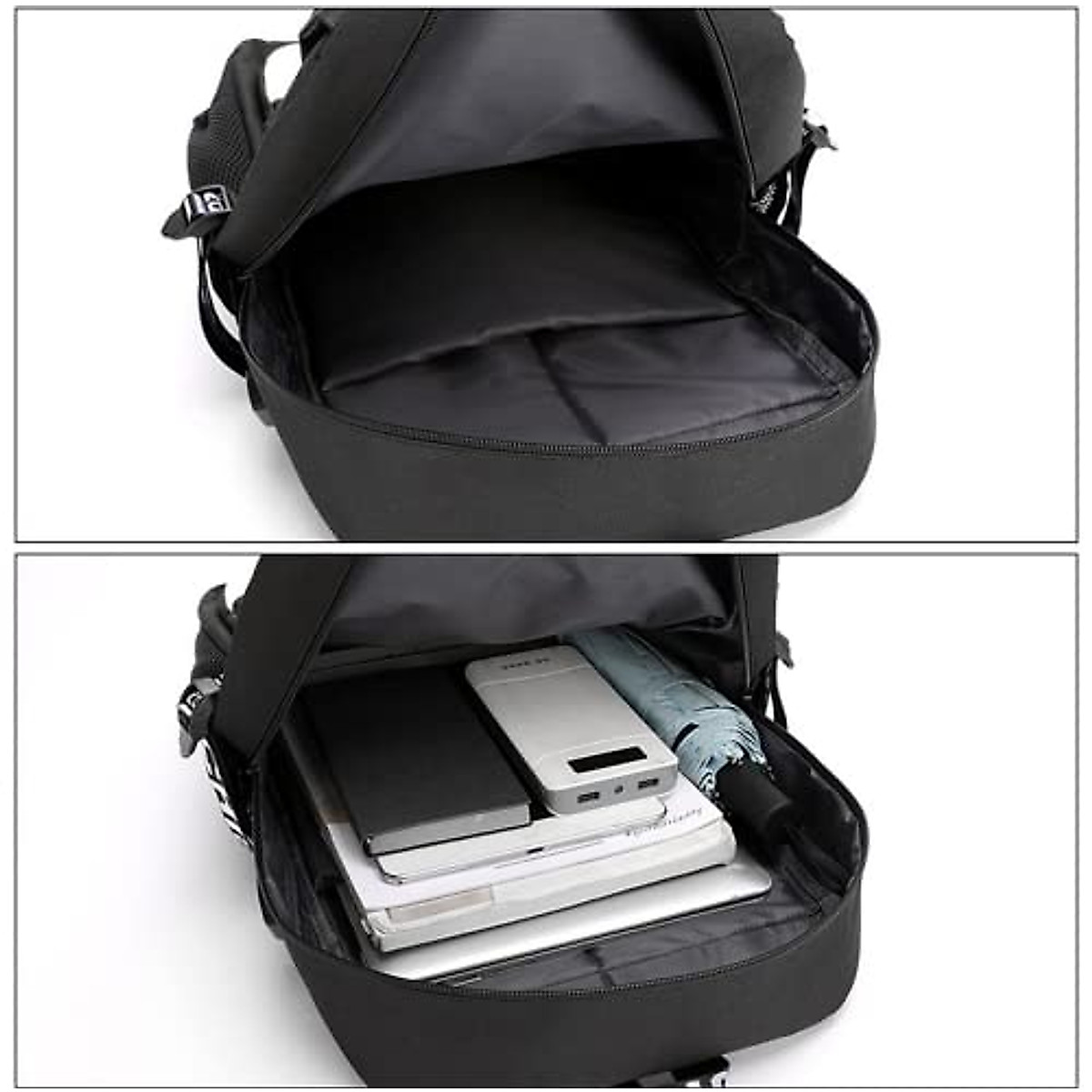 HUIHSVHA Anime Backpack, Large Capacity School Laptop Bag with USB Charging Port, Casual Travel Daypack For Adult Youth