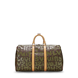 Louis Vuitton, Pre-Loved Stephen Sprouse x Louis Vuitton Green Monogram Graffiti Keepall 50, Green