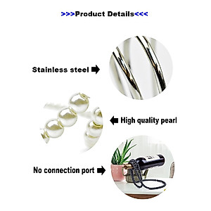 ANDGROPAND (White) Creative Artificial Pearl Necklace Floating Wine Rack Metal Wine Bottle Holder Wine Display Stand for Bars and Home Decoration