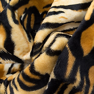 Velboa Wave Print Tiger 60 Inch Fabric by The Yard (F.E.®) (Siberian)