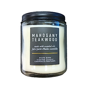 White Barn Bath and Body Works, 1-Wick Candle w/Essential Oils - 7 oz - Many Scents! (Mahogany Teakwood)