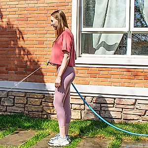 Fevone Garden Hose 75 ft, Drinking Water Safe, Flexible and Lightweight - Kink Free, Easy to Coil, 3/4" Solid Aluminum Fittings - No Leak, 5/8" ID., Heavy Duty Water Hose