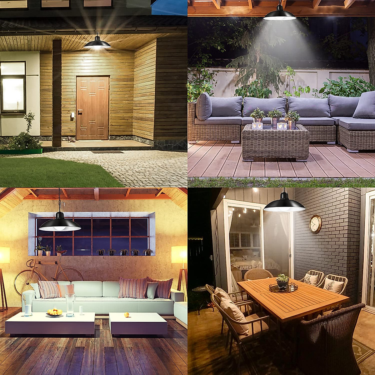 Vincent Solar Pendant Lights, Outdoor Waterproof Solar Powered LED Pendant Lights with Remote Control, Hanging Bright Shed Lights for Home Garden Patio Porch Barn Storage Lighting(Cool White)