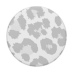 White Gray Leopard Cheetah Skin Print Pattern PopSockets Swappable PopGrip