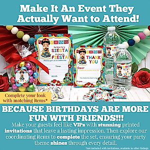Amanda Creation Frida Fiesta Themed Birthday Party Invitations, 20 5x7 Fill In Cards with Twenty White Envelopes
