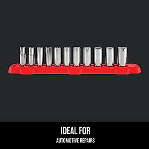 CRAFTSMAN Socket Set, Metric, 3/8" Drive, 6 Pt., 11Piece (CMMT12045)