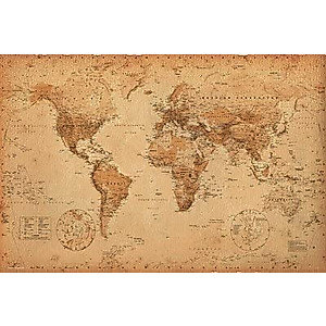 World Map (Antique) Art  24x36 Poster