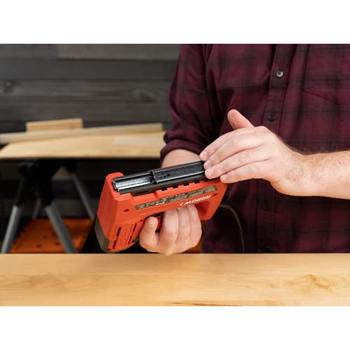 Arrow ET501F Corded 5-in-1 Professional Electric Staple and Nail Gun, Wire Stapler, and Brad Nailer for Upholstery, Framing, Insulation, Crafts, Fencing, and Cable, Black/Red