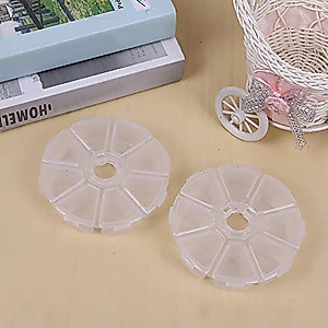 4Pcs 8 Grid Round Clear Plastic Storage Organizer Containers Portable Jewelry Dividers Box Display Case for Jewelry Beads Nail Art Small Craft Items