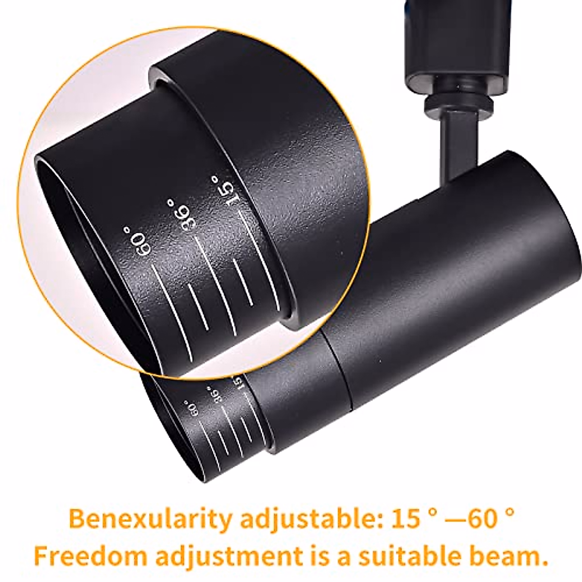 Ajbvp 5CCT LED Track Lighting Heads 12W Dimmable,Zoomable Beam15°/24°/36°/45°/60°,2700K/3000K/3500K/4000K/5000K,Single Circuit H Track Lighting Heads Ceiling Fixtures Art Lighting,Black-4Pack