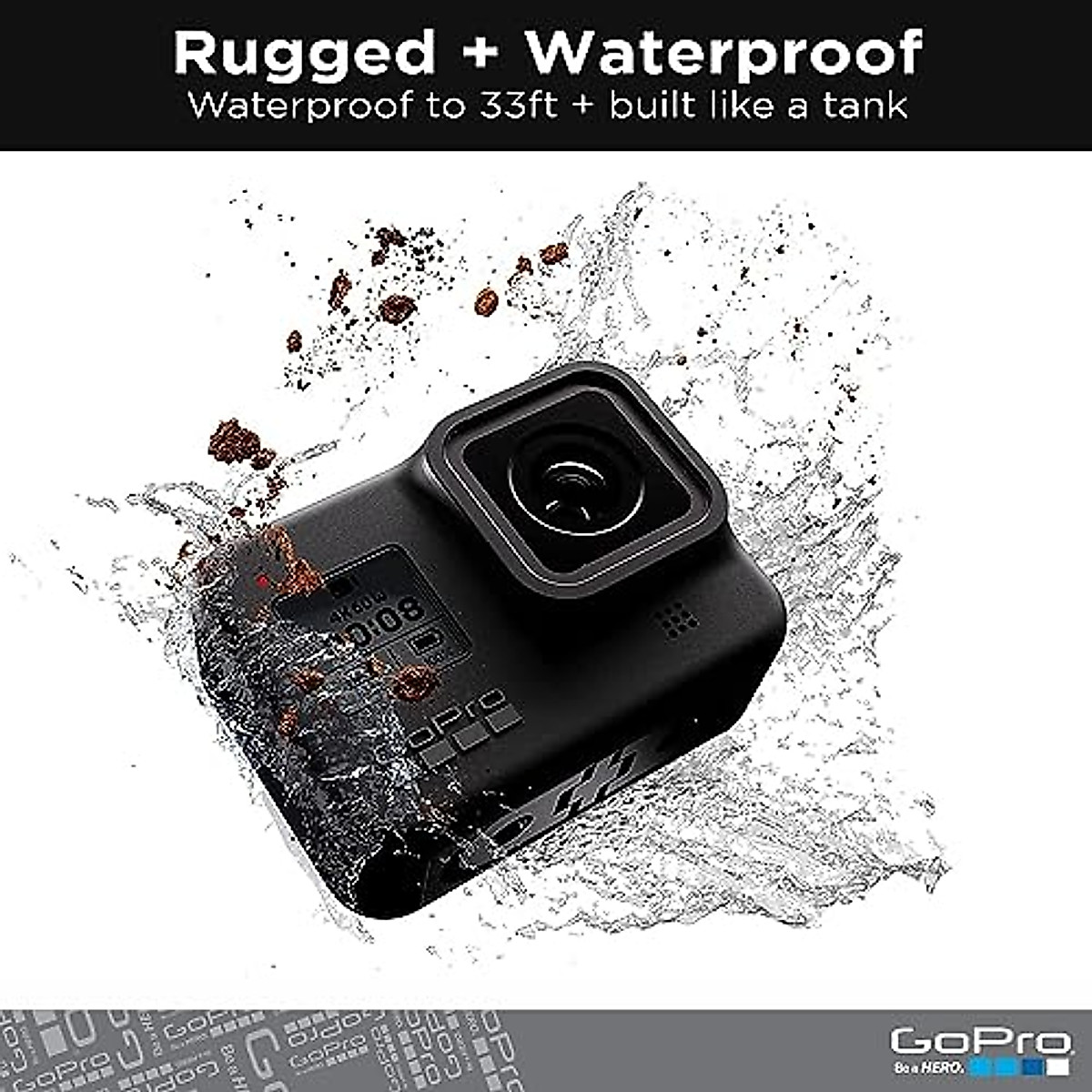 GoPro HERO8 Black - E-Commerce Packaging - Waterproof Digital Action Camera with Touch Screen 4K HD Video 12MP Photos Live Streaming Stabilization