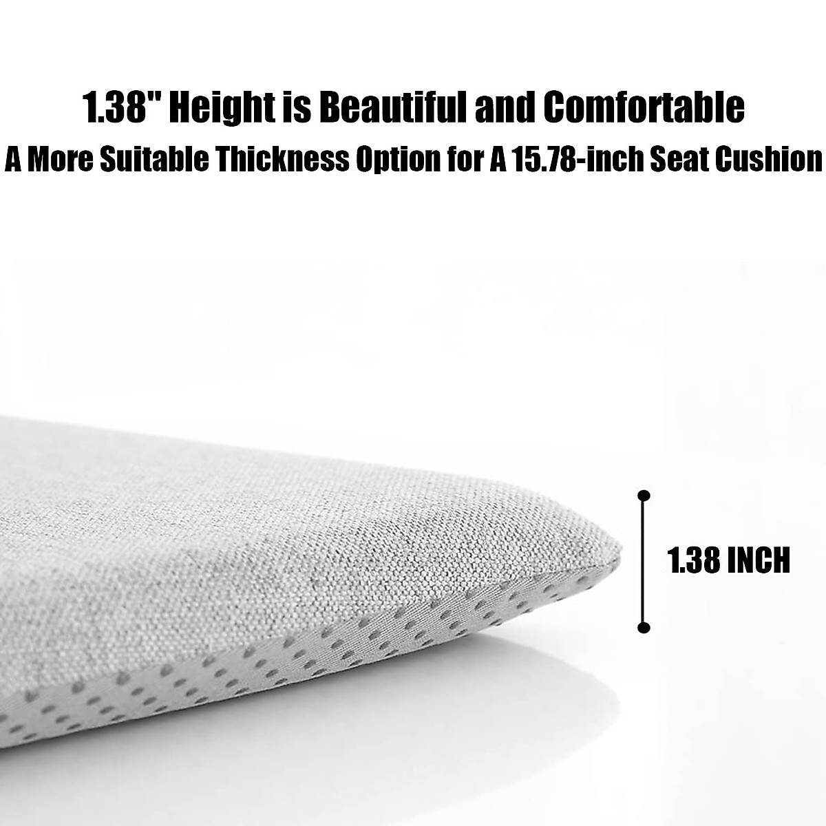 yaqius Removable Square Chair Cushion, Memory Foam Seat Cushion, Non-Slip Design Soft Comfortable Breathable Belt Buckle for Kitchen Dining Office, Washable - 15.7 x 15.7 inches (Dark Blue)