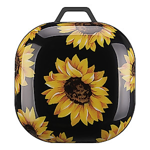 GOLINK Floral Full Body Protection Hard PC Cover with Printing Designs Compatible with Samsung Galaxy Buds Live(2020 Release)/Buds Pro (2021 Release) Charging Case-Sunflower