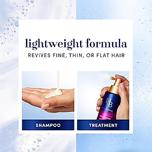 Hair Biology Full & Vibrant Set Including: Volumizing Shampoo (12.8 Fl Oz), Conditioner (12.8 Fl Oz) & Thickening Treatment (6.4 Fl Oz), for Thin or Fine Hair, Biotin Infused, Paraben-Free, Color-Safe