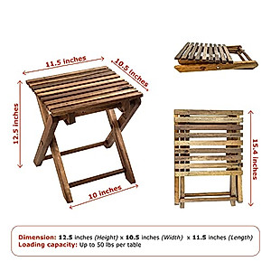 Timberholm Set of 2 Outdoor Side Tables for Patio, Small Folding Table, Outdoor Table, Poolside, Picnic Tables, Foldable Table, Small Side Table Patio Table (10.5" D x 11.5" W x 12.5" H), Walnut