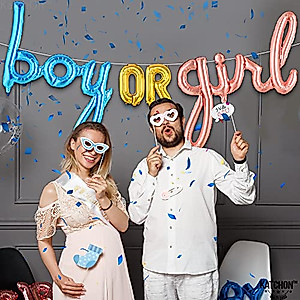 KatchOn, Boy or Girl Script Balloon - 36 Inch | Gender Reveal Foil Balloons for Gender Reveal Decorations | Boy or Girl Gender Reveal Party Supplies | Boy or Girl Balloons, Baby Shower Decorations