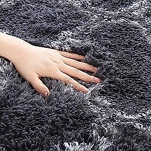 Poboton 2X3 Grey Carpet for Living Room Soft Luxury Bedroom Large Fluffy Plush Area Rug Shaggy Big Comfy Carpet