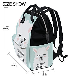 Top Carpenter Baby Diaper Nappy Bag Travel Backpack Mommy Bag Cute Cartoon Llama for Mom Dad M