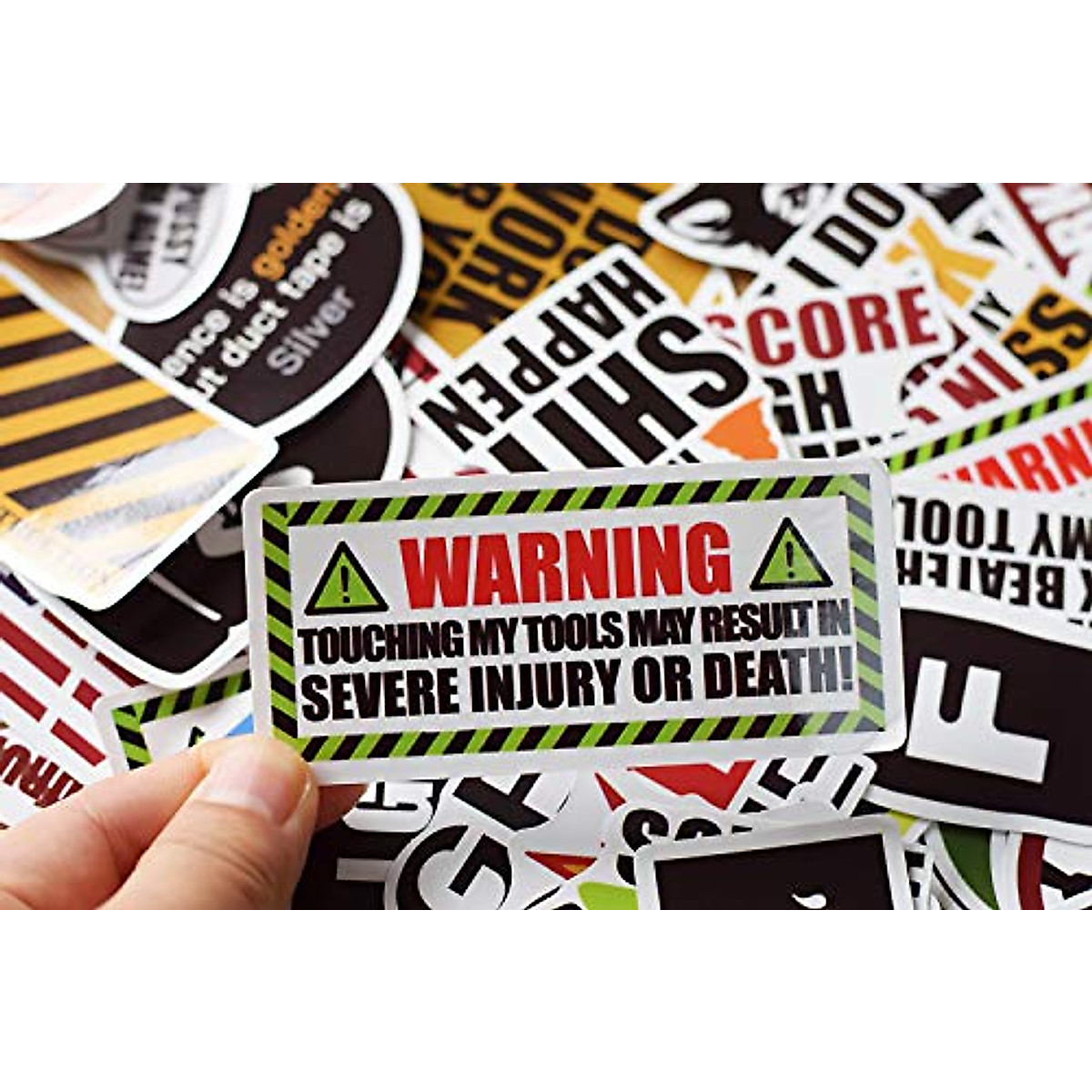 Big100pcs Pack Funny Hard Hat Stickers for Tool Box Helmet, Vinyl Sticker for Men Construction Welding Union Military Ironworker Lineman Oilfield Electrician Pipeliner Ibew - American Patriotic Decals