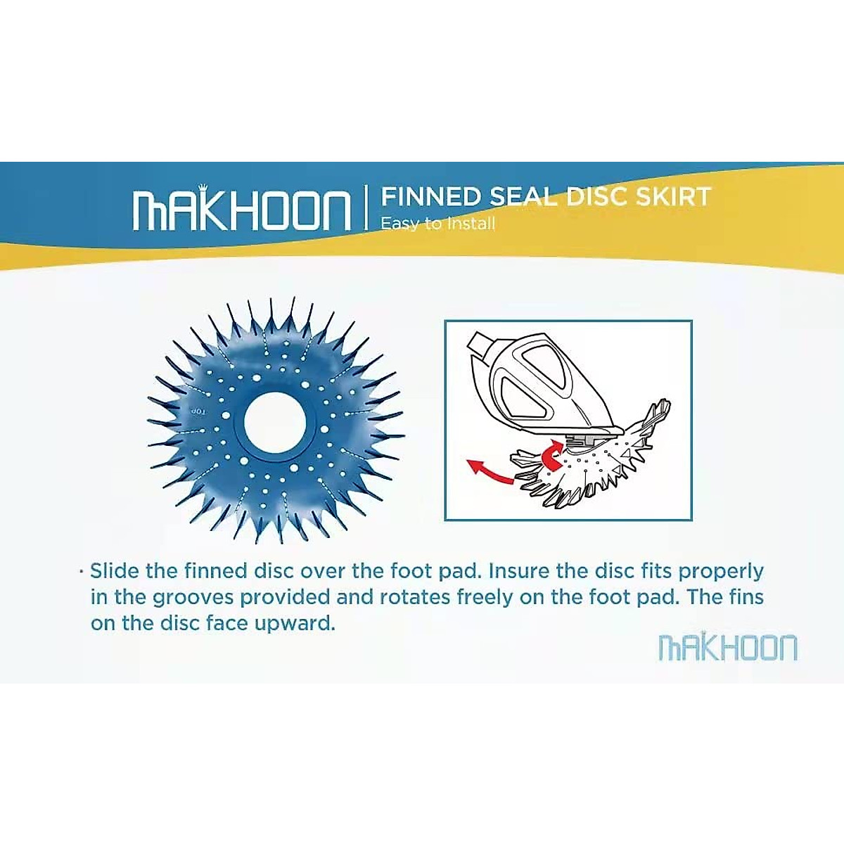 MAKHOON Pool Cleaner Finned Seal disc Skirt Replacement Part Compatible with Zodiac Baracuda G2, G3, G4 Pool Cleaner Seal (1)