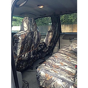 Durafit Seat Covers | FD77 XD3-C | 2002-2007 Ford F250-F550 Front/Back Car Seat Cover in XD3 Camo Endura Fabric | Front 40/20/40 High Back | Rear is Solid Bench | Not for 60/40 Double Cab only